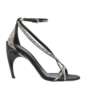 Alexander McQueen Embellished Ankle Strap Heeled Sandals