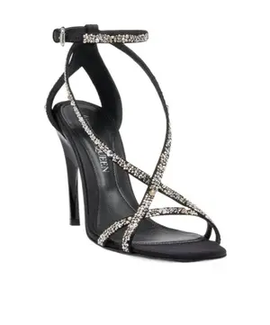 Alexander McQueen Embellished Ankle Strap Heeled Sandals