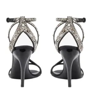 Alexander McQueen Embellished Ankle Strap Heeled Sandals