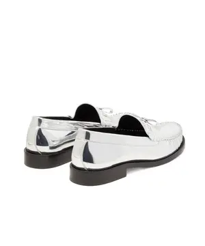 STUART WEITZMAN Lottie Bow Loafers - Silver