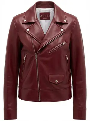 Women's Designer Burgundy Leather & Faux Leather Jackets