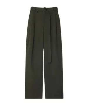 Burberry Pleated Belted Trousers - Black