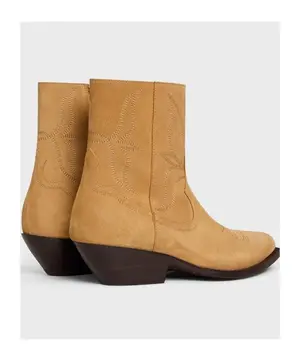 Celine Leon Zipped Boot In Suede Calfskin