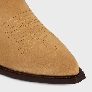 Celine Leon Zipped Boot In Suede Calfskin