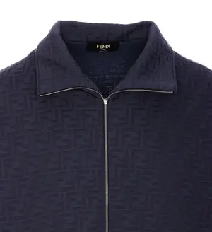 Fendi Monogram Printed Zipped Sweatshirt - Black