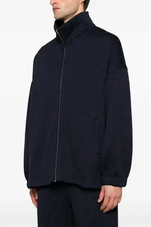 Fendi Monogram Printed Zipped Sweatshirt - Black
