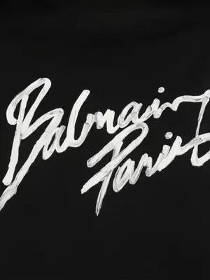 Balmain Graphic Printed Cropped T-shirt