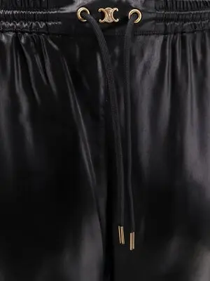 Celine Triomphe Flowing Satin Jogging Pants