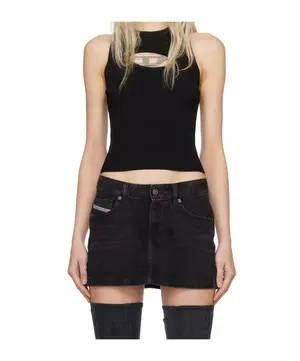 DIESEL® Logo Plaque Cut-out Knitted Top