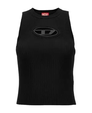DIESEL® Logo Plaque Cut-out Knitted Top