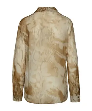 Blumarine Long-sleeved Lapel Shirt With Full-body Pattern - No