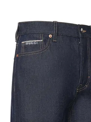 Gucci Logo Patch Denim Trousers