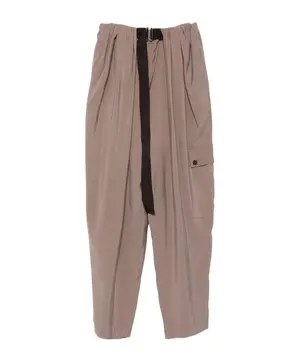 ALYSI Belted Cargo Pants With Ruffle Detailing