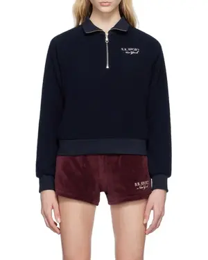 SPORTY  RICH Sporty & Rich Half-zip Fleece Sweatshirt
