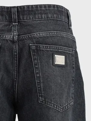 Dolce & Gabbana Logo Plaque Straight Leg Jeans