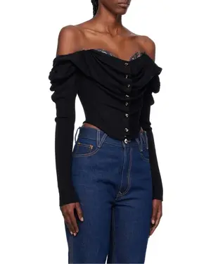 VIVIENNE WESTWOOD Puff-sleeved Corset Cardigan