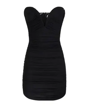 Elisabetta Franchi Strapless Sweetheart Neckline Gathered Mini Dress