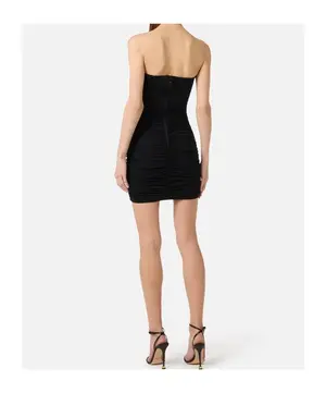 Elisabetta Franchi Strapless Sweetheart Neckline Gathered Mini Dress