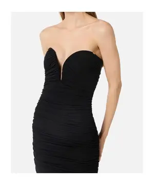 Elisabetta Franchi Strapless Sweetheart Neckline Gathered Mini Dress