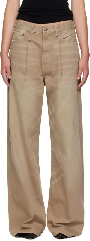 R13 Damon Pleated Jeans - Brown