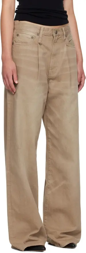 R13 Damon Pleated Jeans - Brown