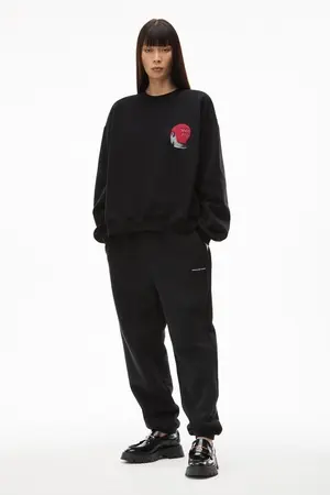 Alexander Wang Terry Cloth Sweatshirt With Logo Detail