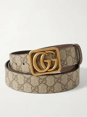 Gucci Reversible Gg Marmont Belt - Beige And Dark Brown Brown Brown