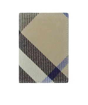 Burberry Check Folding Card Case - Gray