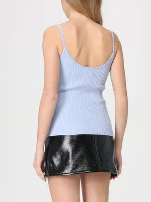 COURREGES Courrèges Logo Embroidered Ribbed Knit Top - No
