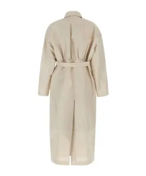 Sportmax Perforated Belted Long-sleeved Coat