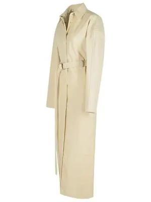 Sportmax Perforated Belted Long-sleeved Coat