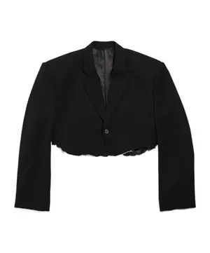 Balenciaga Cropped Single-breasted Blazer With Cut-out Detail
