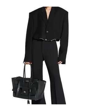 Balenciaga Cropped Single-breasted Blazer With Cut-out Detail