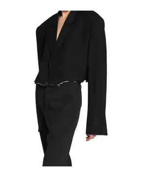 Balenciaga Cropped Single-breasted Blazer With Cut-out Detail