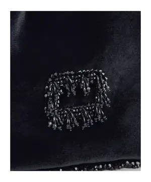 ROGER VIVIER Pilgrim Velvet Drawstring Bag With Crystal Embellishments