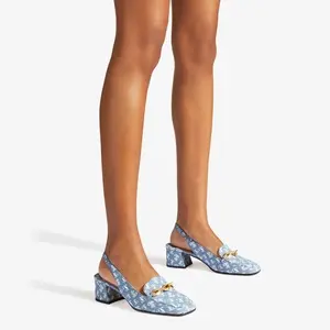 JIMMY CHOO Diamond Tilda Slingback 45 Block Heel Shoes