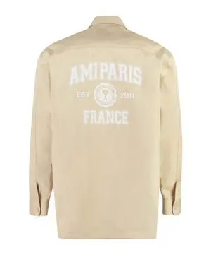 AMI Paris Logo-printed Long-sleeved Buttoned Shirt