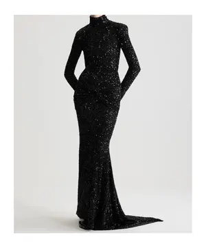 PATOU Sequinned High-neck Maxi Dress