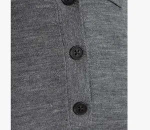 ANINE BING Buttoned Polo Top - Gray