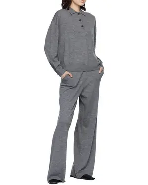 ANINE BING Buttoned Polo Top - Gray