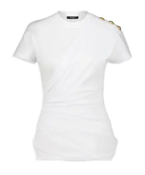 Balmain Short-sleeved Draped T-shirt - No