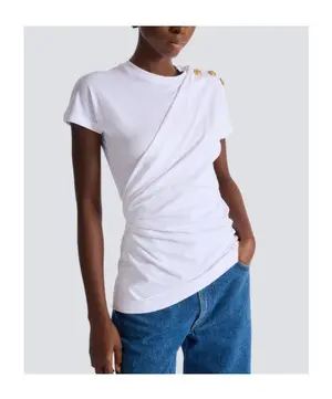 Balmain Short-sleeved Draped T-shirt - No
