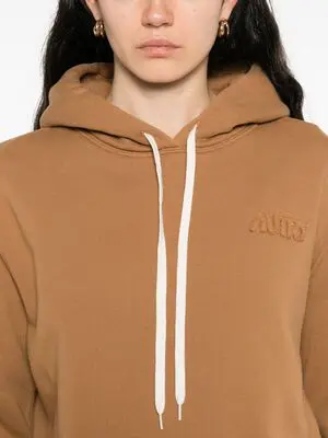 AUTRY Logo Embroidered Hoodie - Brown