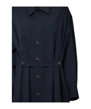 LEMAIRE Pleated Shirt Dress In Light Wool Gabardine