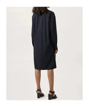 LEMAIRE Pleated Shirt Dress In Light Wool Gabardine