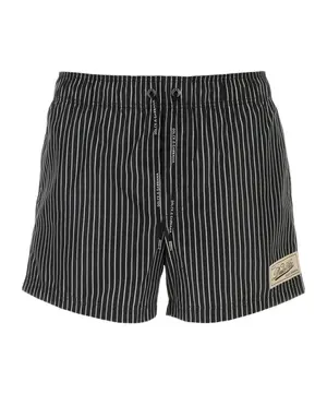 Dolce & Gabbana Striped Swim Shorts - Black