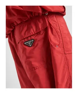 Prada Re-nylon Logo Plaque Wide Leg Track Pants