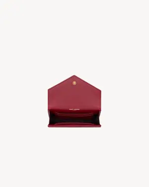 Saint Laurent Cassandre Quilted Wallet - Deep Red