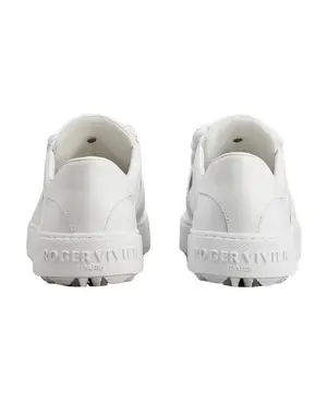 ROGER VIVIER Leather "viv' Golf" Sneakers With Rhinestone Buckle