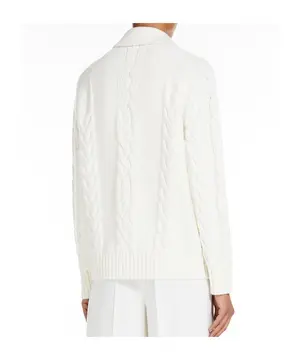 Max Mara Micio Double-breasted Cable-knit Cardigan - Vanilla